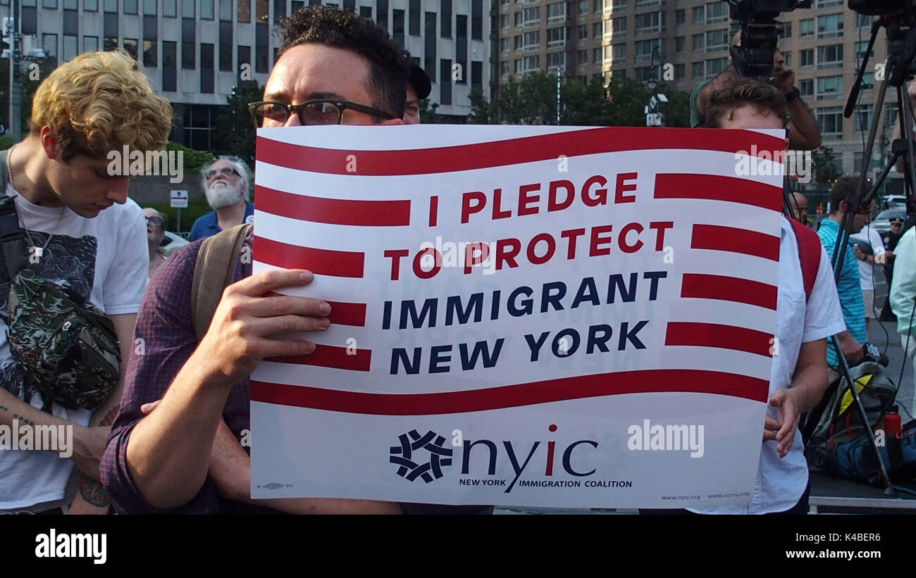 New York, New York, USA. 5th Sep, 2017. DACA Protest in Foley Square ...