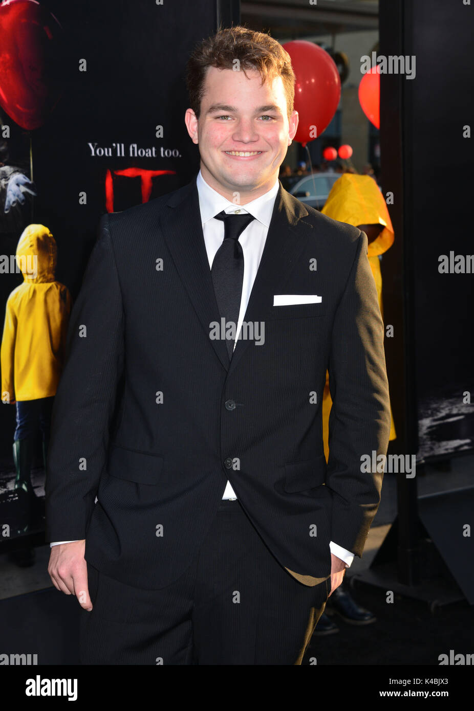 Los Angeles, USA. 05th Sep, 2017. Jake Sims arriving at the IT You'll ...