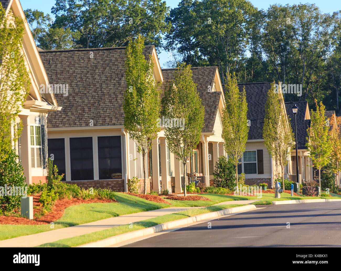 Nice development of new townhouses Stock Photo - Alamy