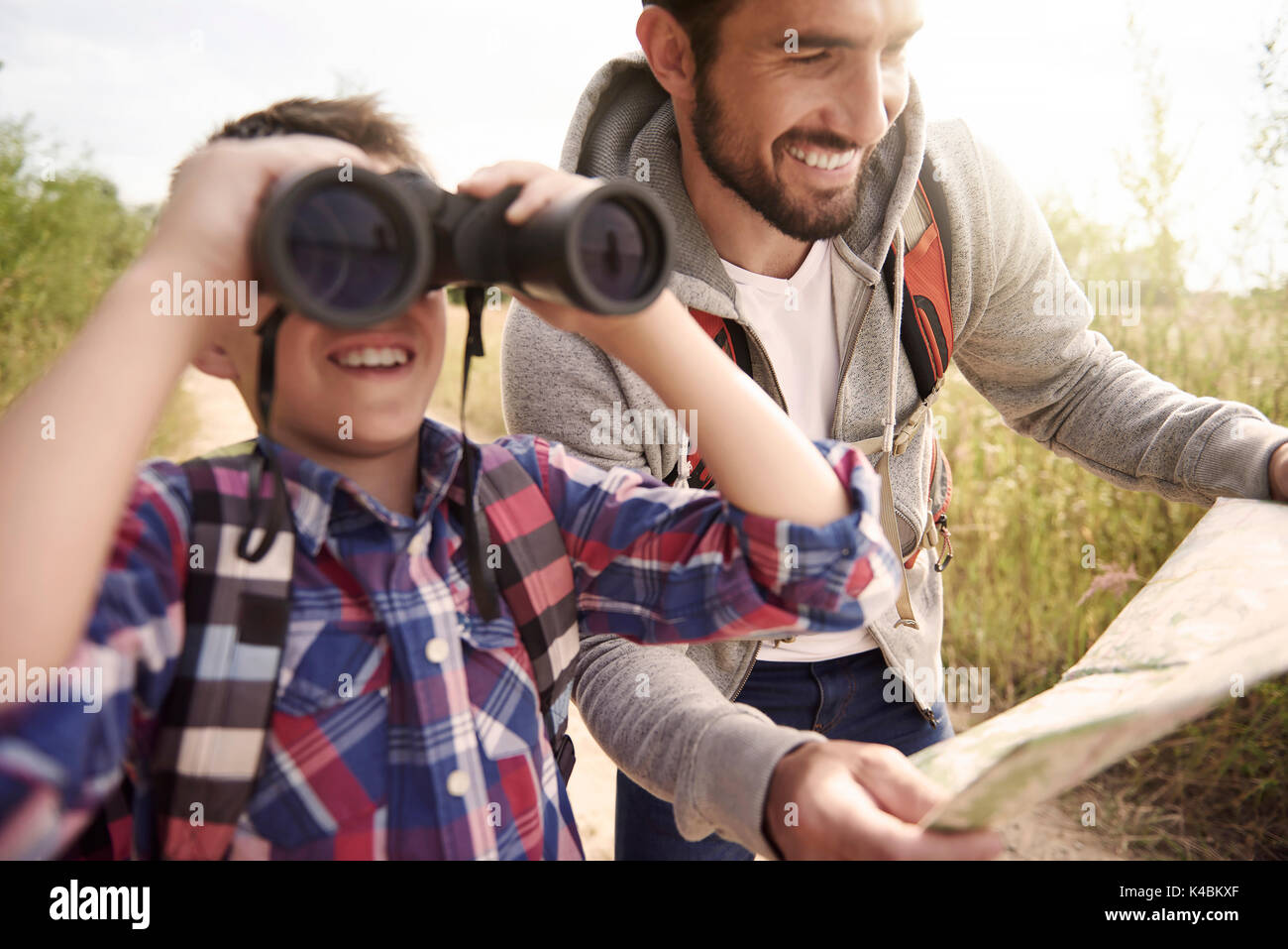 Family exploring new places on nature Stock Photo - Alamy