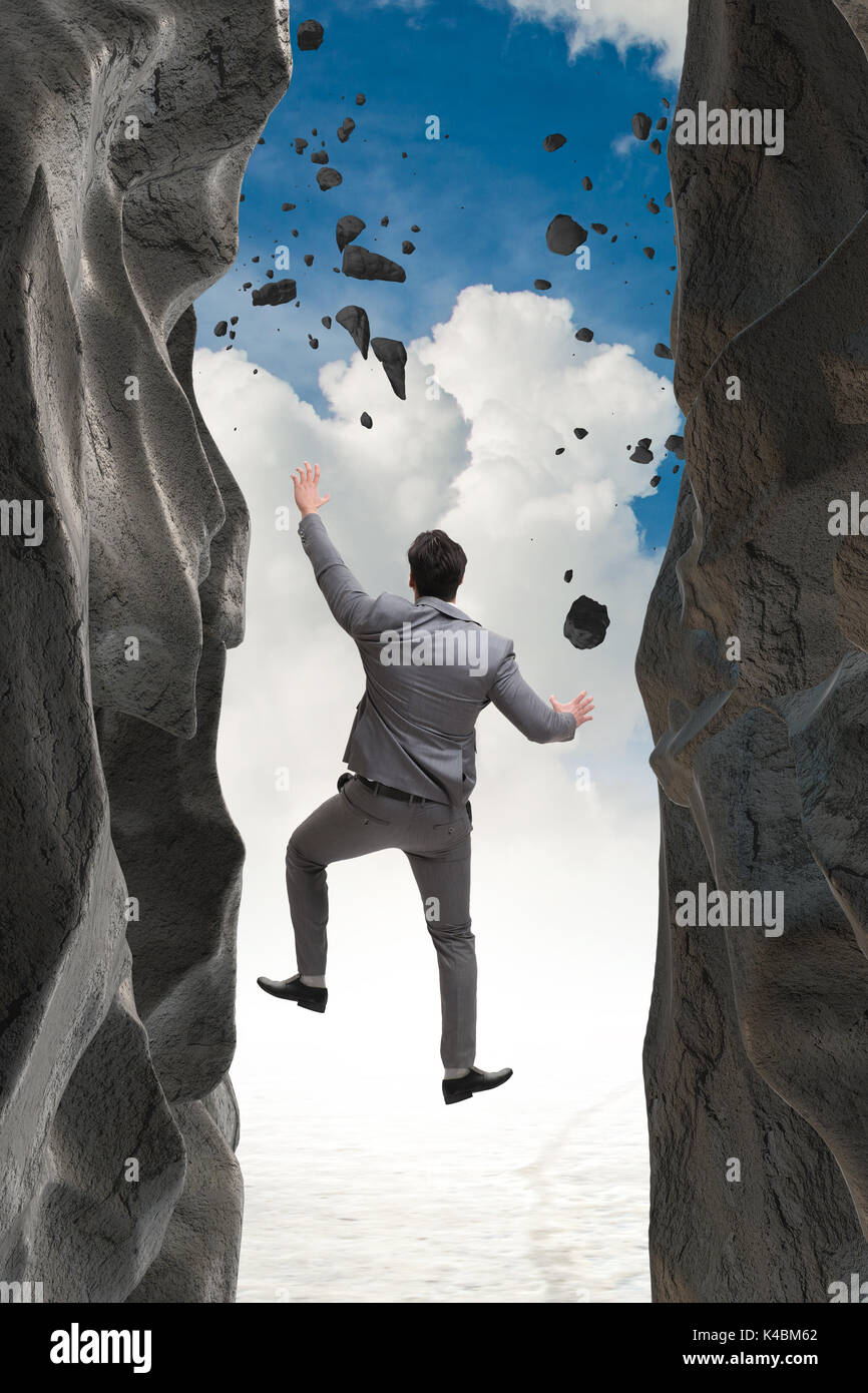 Businessman overcoming challenges in business concept Stock Photo - Alamy