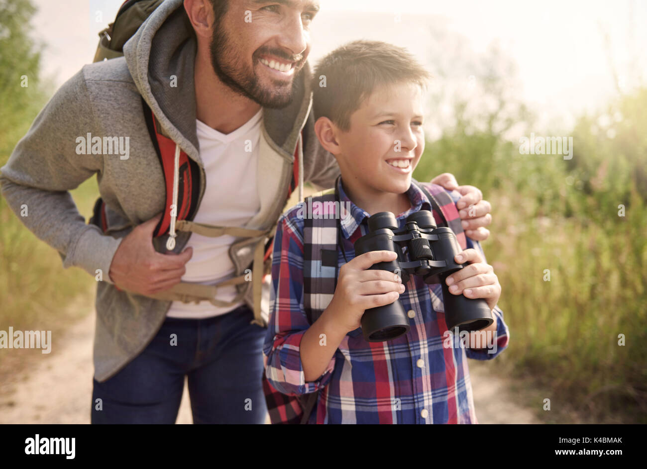 Discovering new things only with my father Stock Photo - Alamy