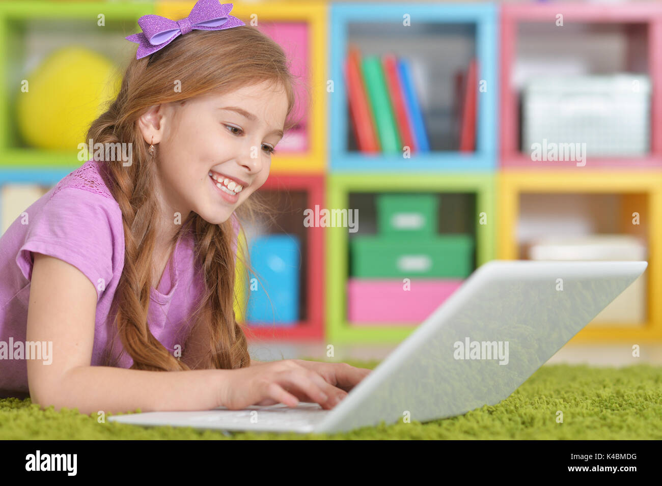girl using modern laptop Stock Photo - Alamy