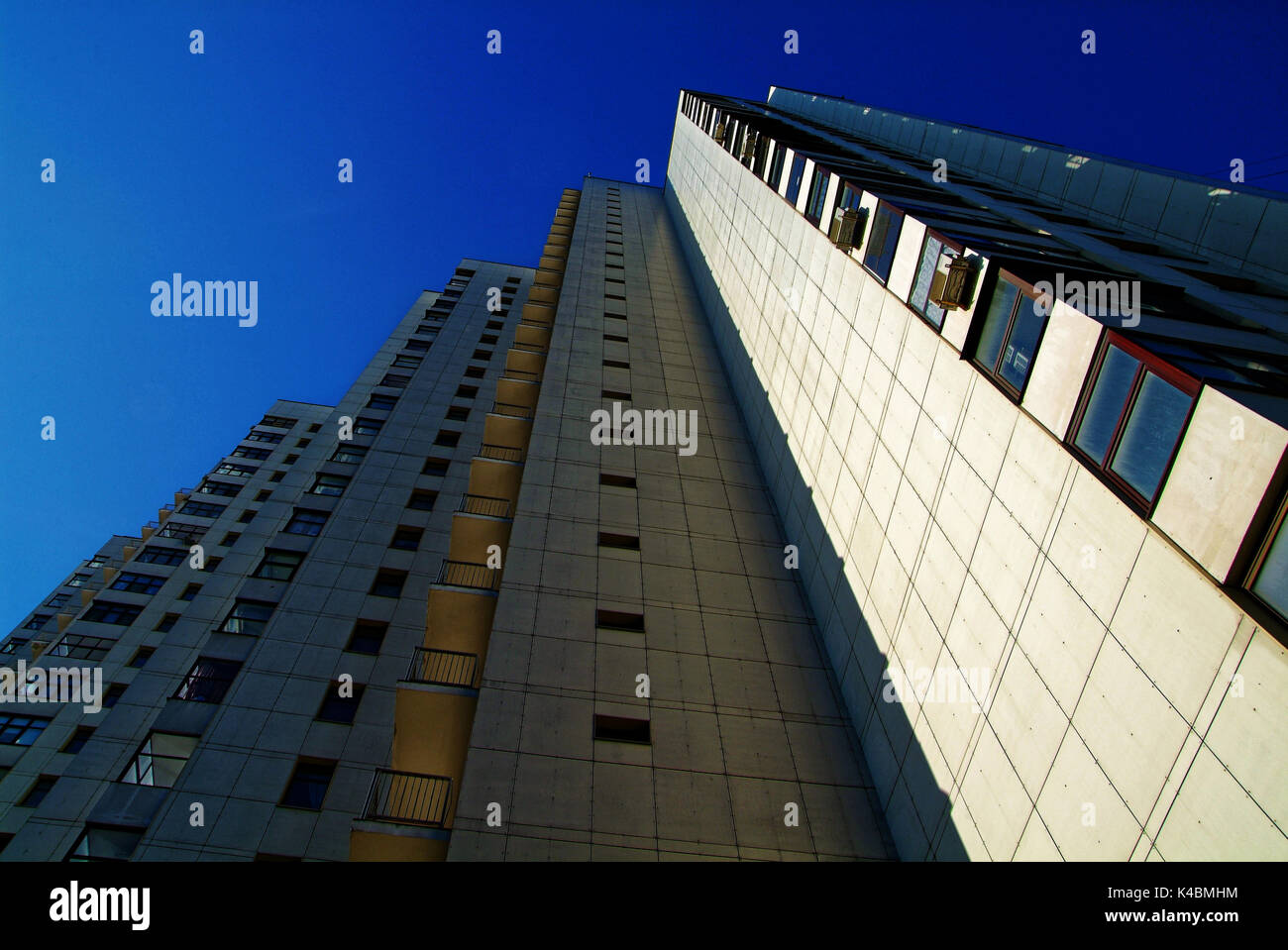 modern high-rise apartment building in Moscow in the spring, district ...