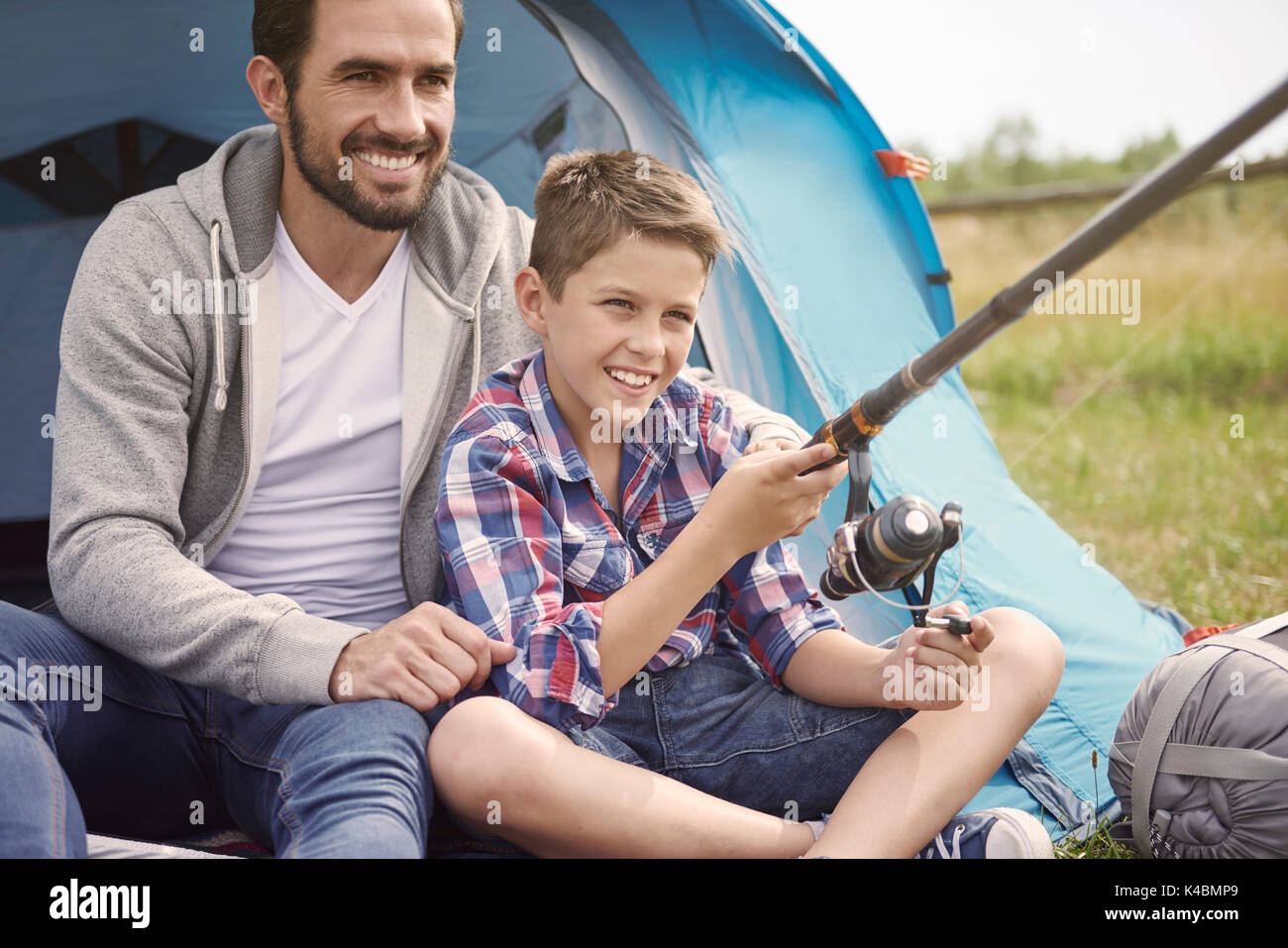 Leisure activity on the summer camping Stock Photo - Alamy
