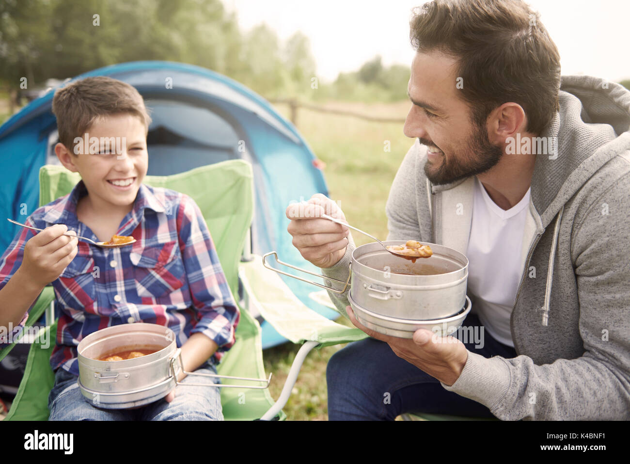 Father son eating dinner hi-res stock photography and images - Alamy