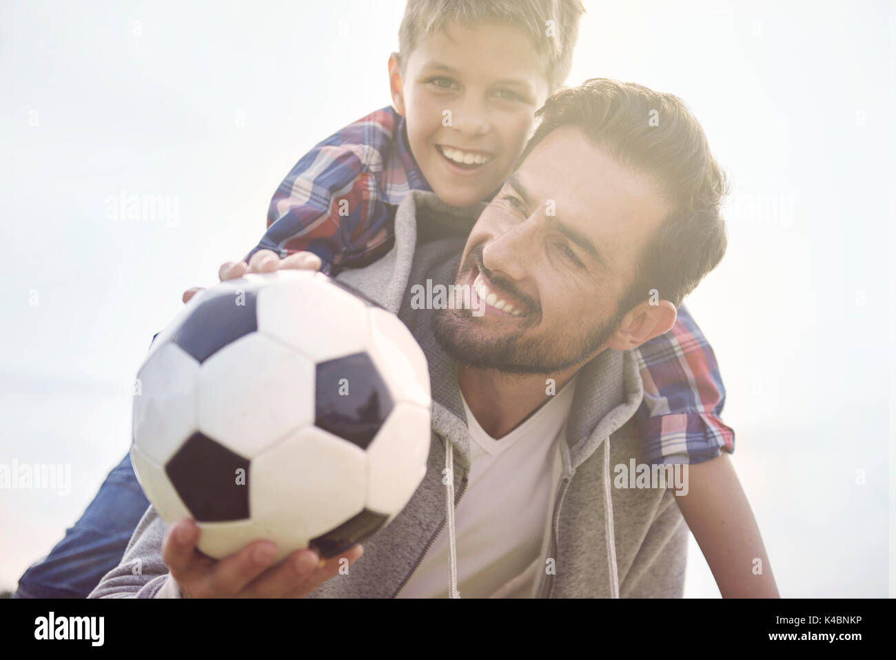 Portrait father son training hi-res stock photography and images - Alamy