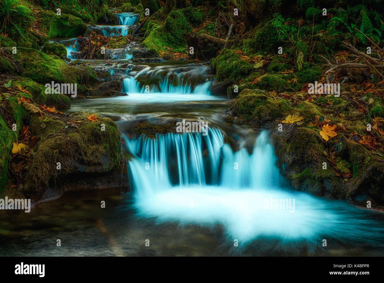 Small Waterfall In A Brook Stock Photo - Alamy