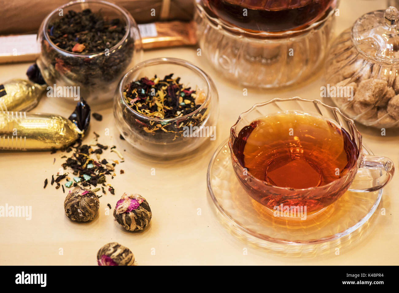 Diffferent tea set Stock Photo - Alamy