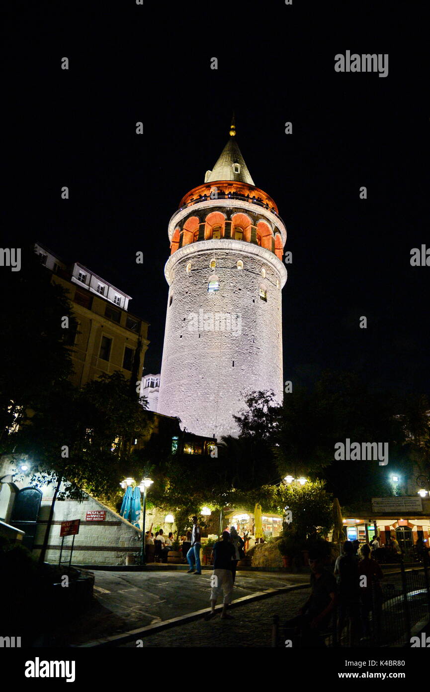 Beyoglu District On The European Side Of Istanbul, Galata Tower Stock ...