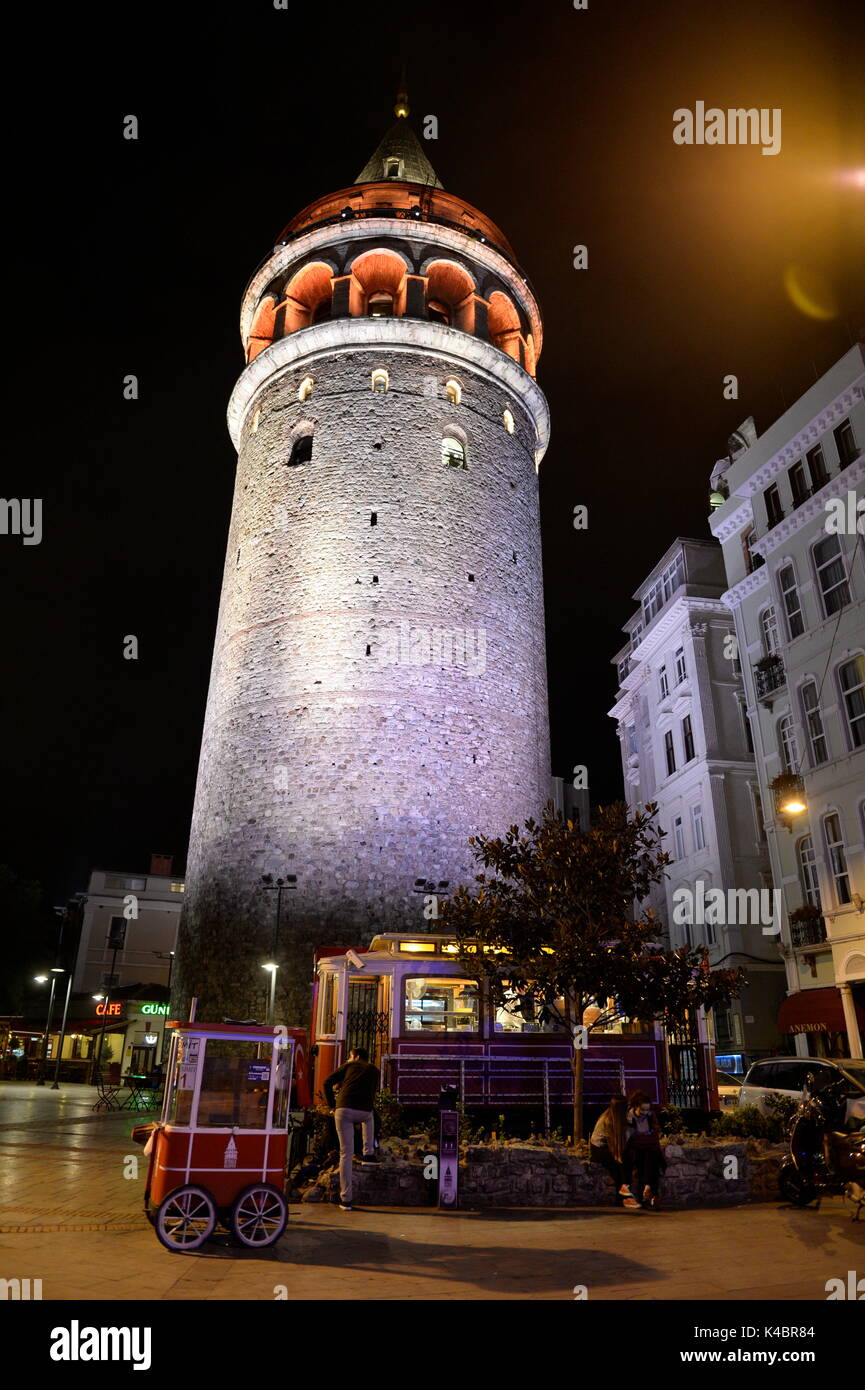 Beyoglu District On The European Side Of Istanbul, Galata Tower Stock ...