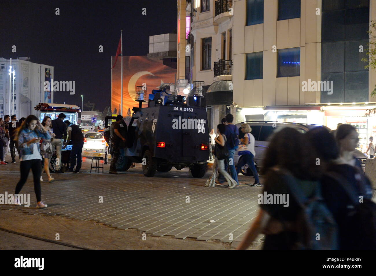 Tank Car Of The Turkish Police At Taksim Square In Istanbul Stock Photo ...