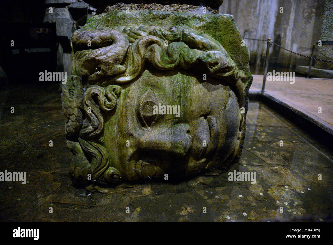 Reverted Medusan Head As A Column Base In The Yerebatan Cistern ...