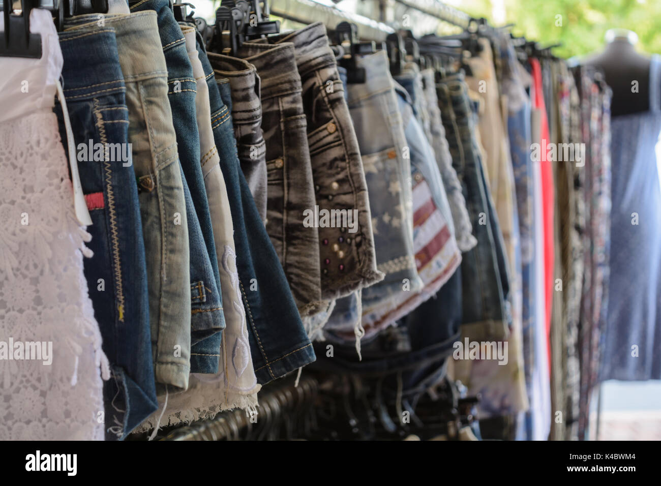Ladies Fashion On Clothes Rack Stock Photo - Alamy