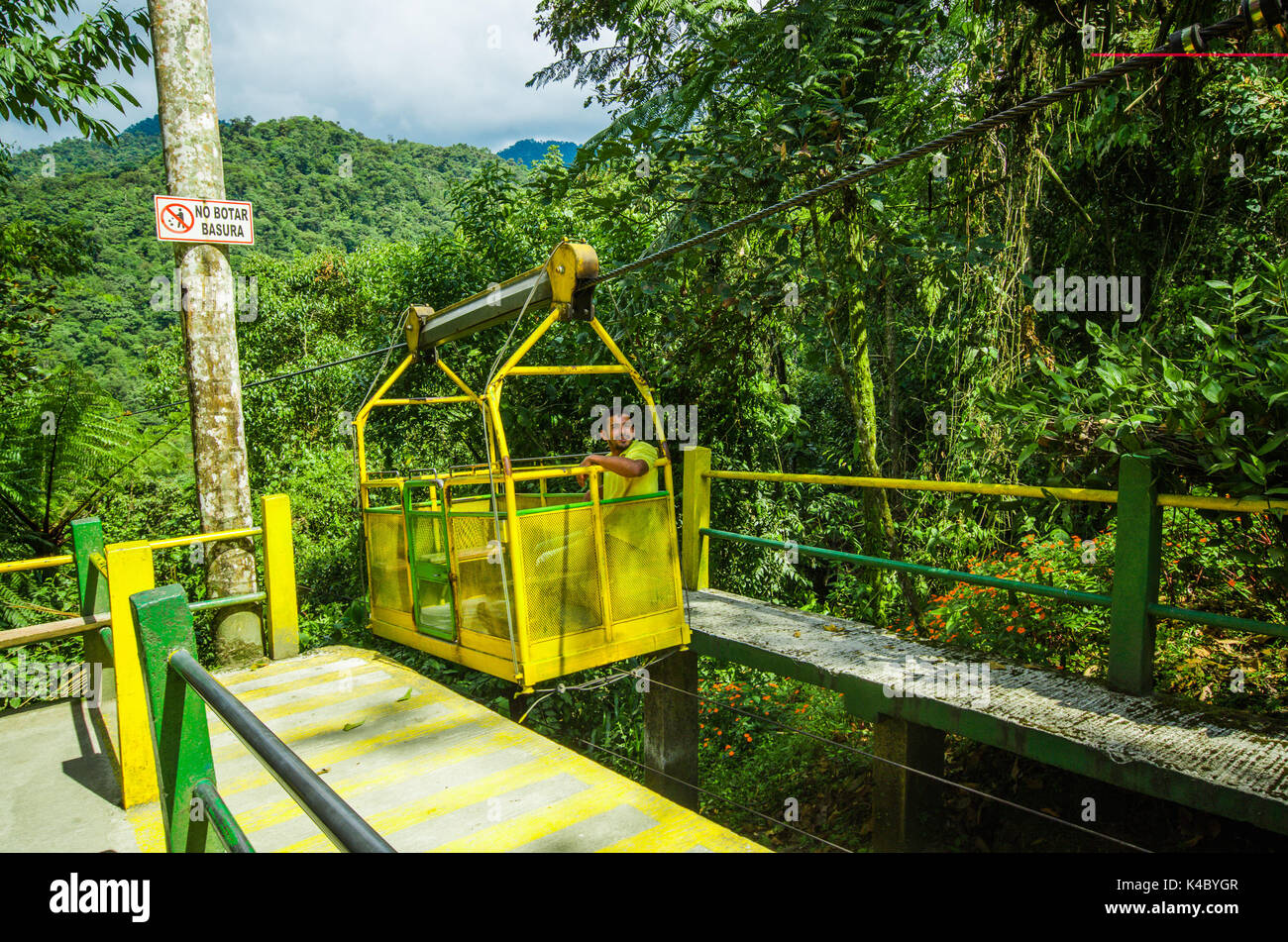 MINDO, ECUADOR - AUGUST 27, 2017: Unidentified man inside of the ...