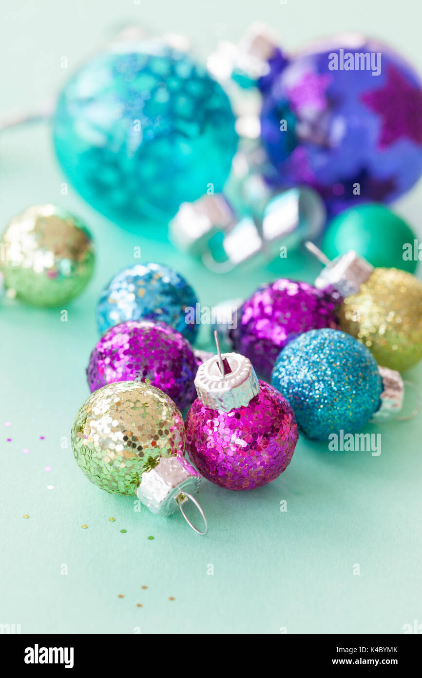 Purple colored christmas baubles hi-res stock photography and images ...