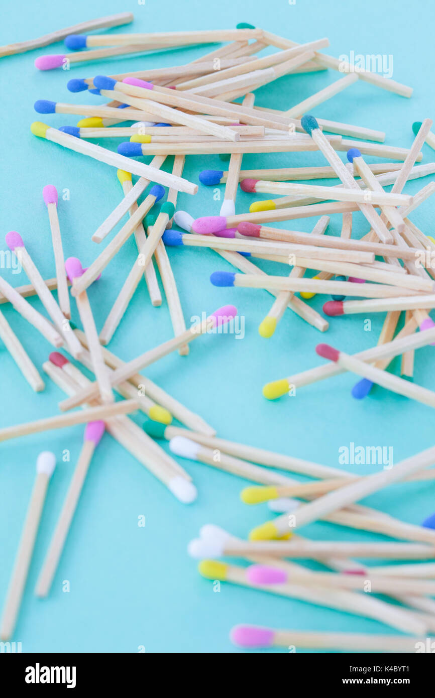Colorful Wooden Matches Stock Photo - Alamy