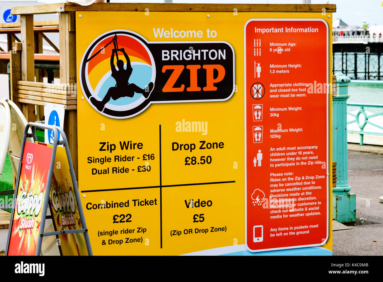 Brighton Zip wire on the seafront Stock Photo - Alamy