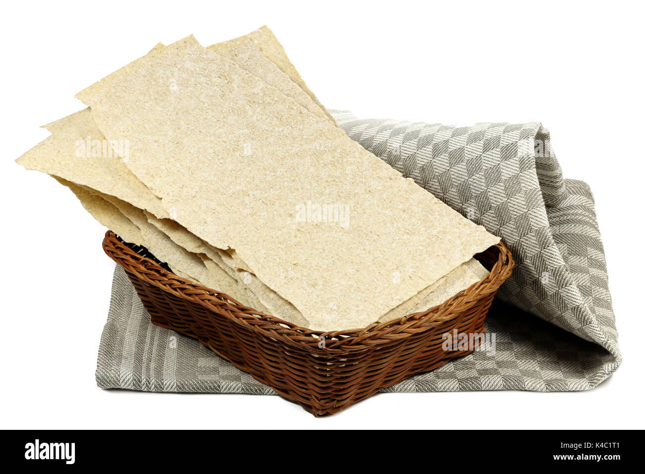 Norwegian flatbrod isolated on white background Stock Photo - Alamy