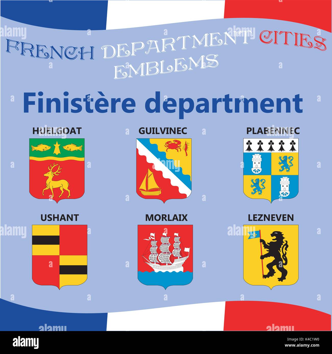 Official emblems and flags of Franch cities Stock Vector Image & Art ...