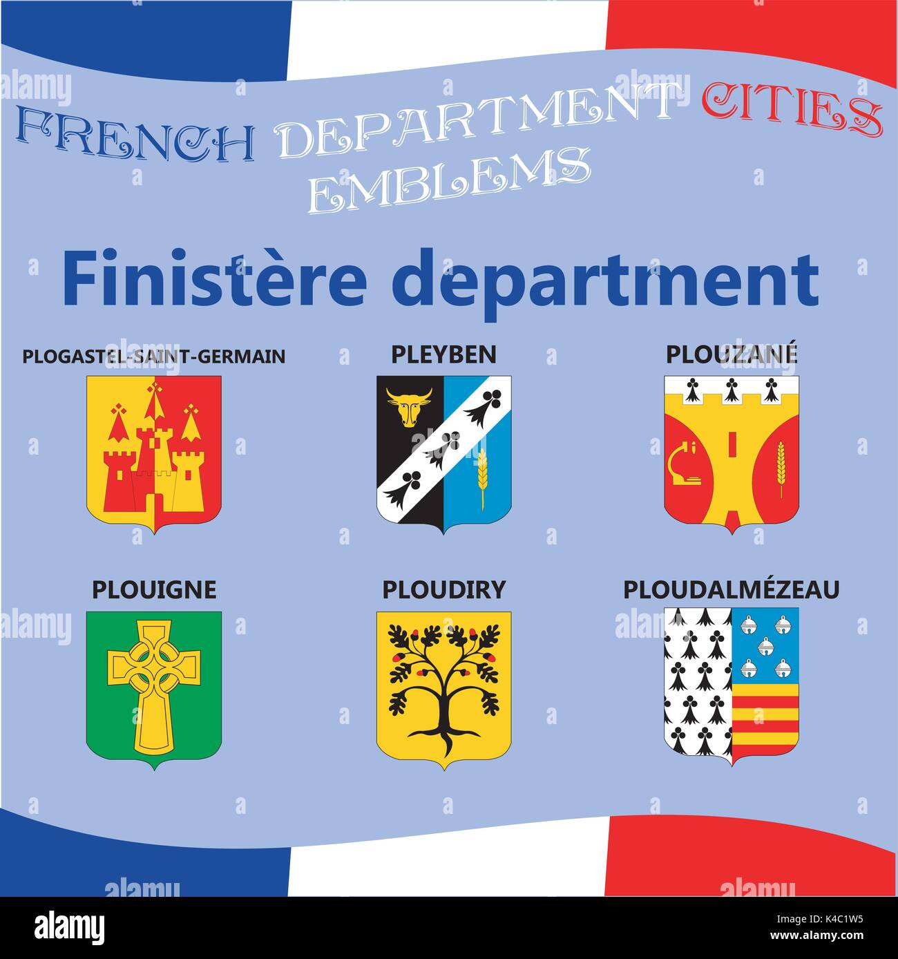 Official emblems and flags of Franch cities Stock Vector Image & Art ...