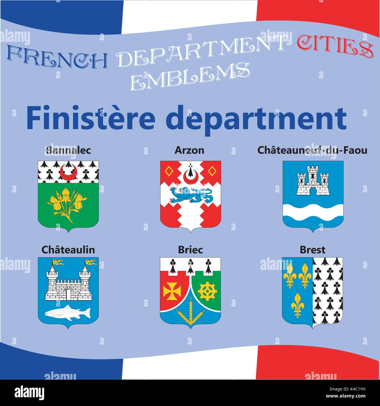 Official emblems and flags of Franch cities Stock Vector Image & Art ...