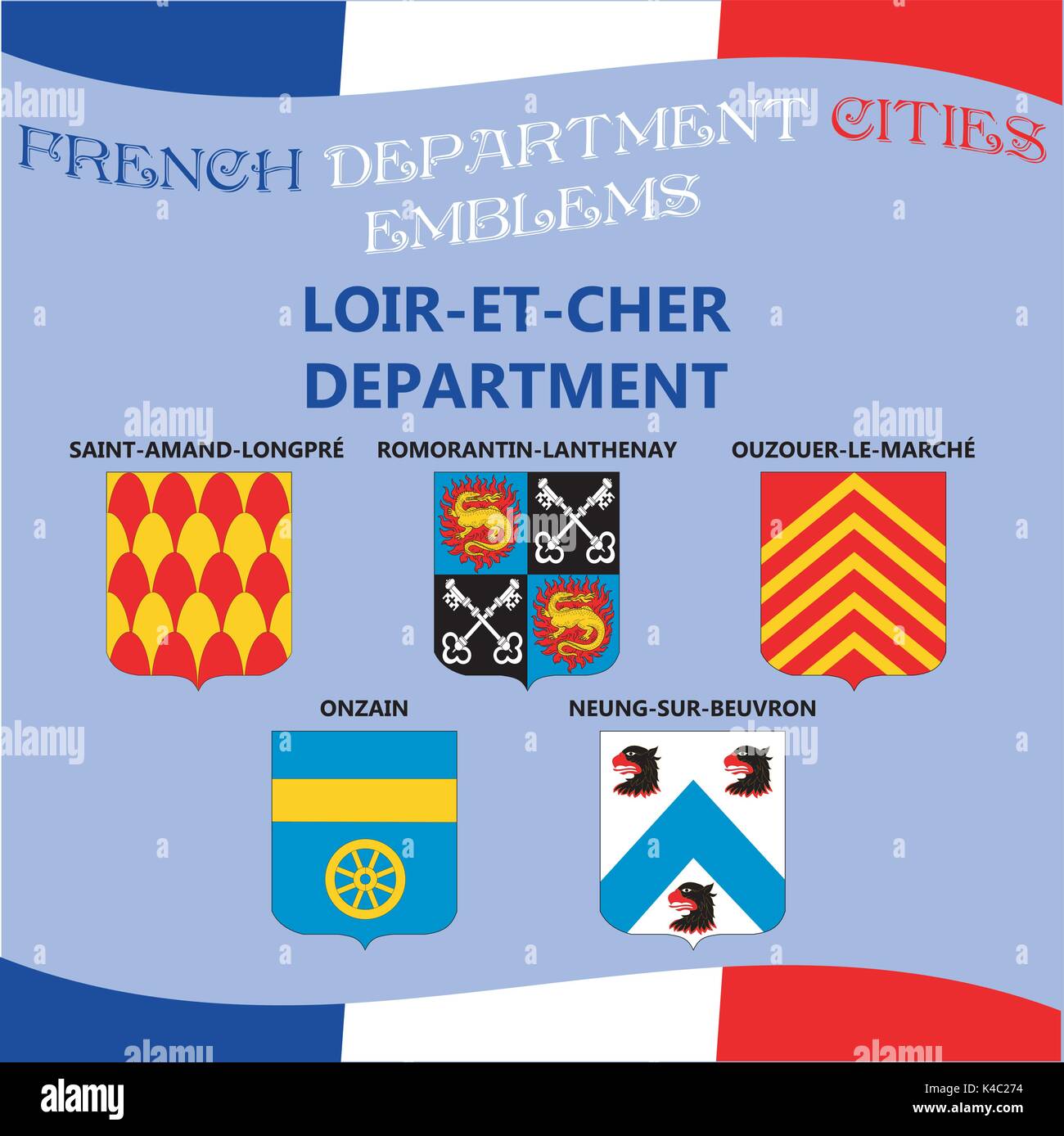 Official emblems and flags of Franch cities Stock Vector Image & Art ...