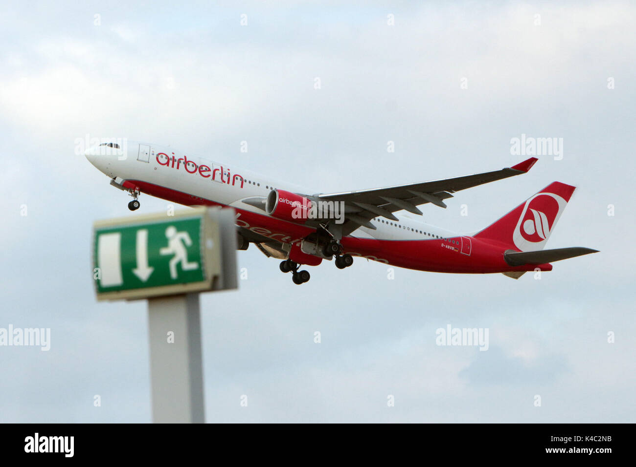 Crisis At Airberlin Airbus A330 With Emergency Exit Sign At Airport ...
