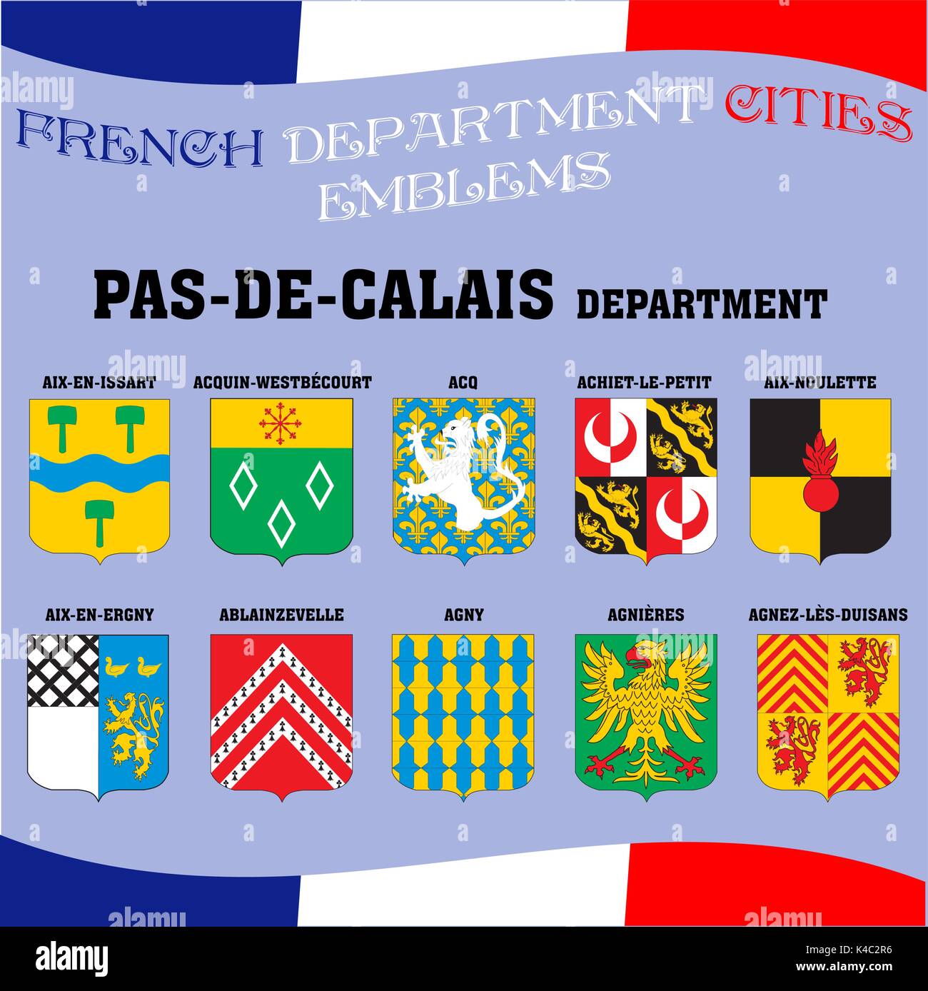 Official emblems and flags of Franch cities Stock Vector Image & Art ...