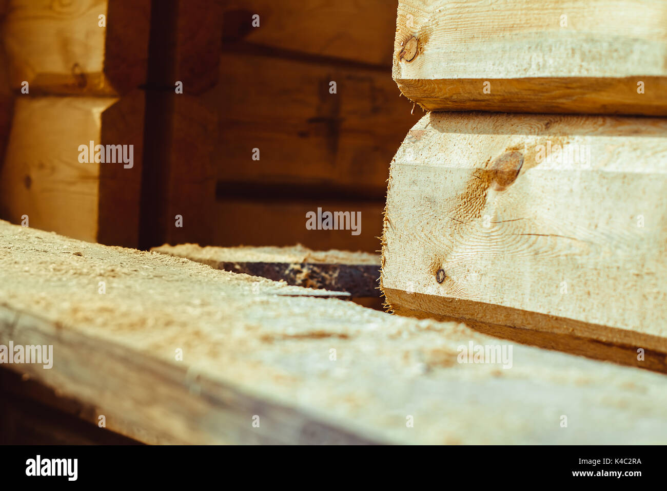 Structure of a wooden house under construction Stock Photo - Alamy