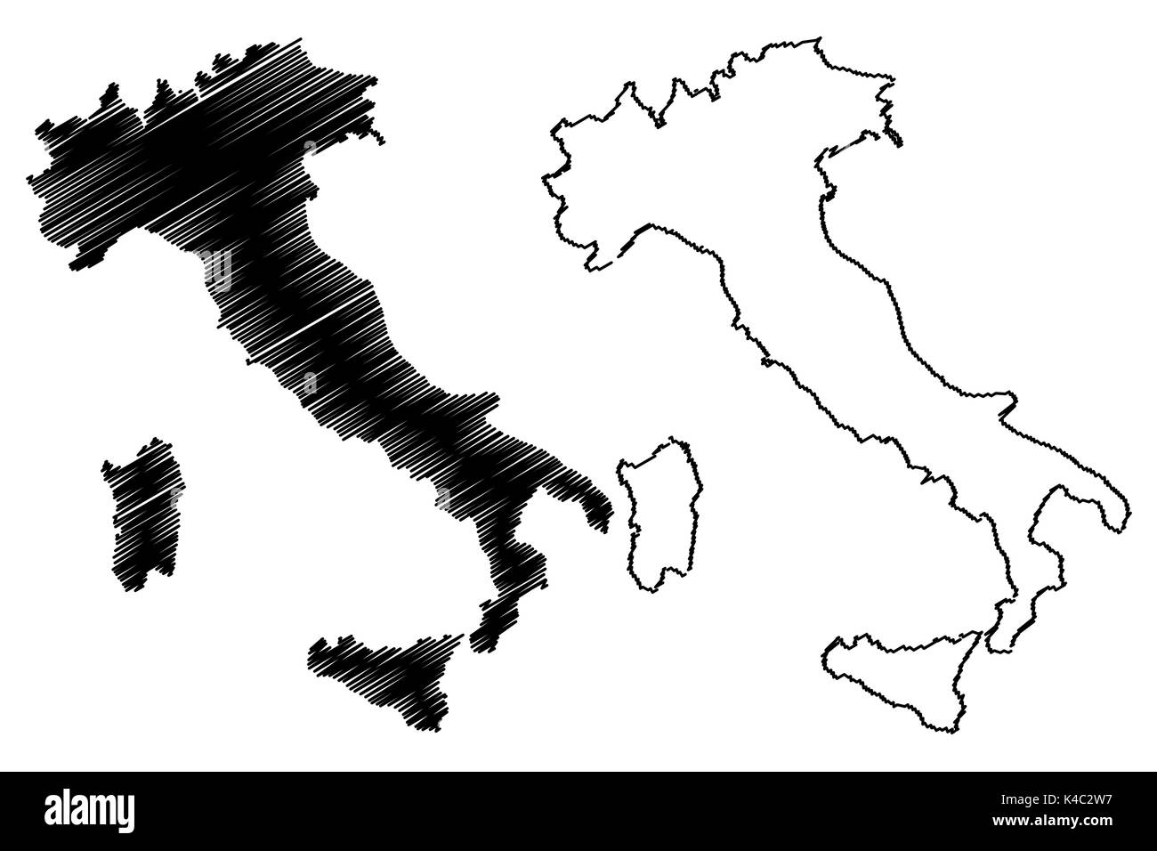 Italy Map Black and White Stock Photos & Images - Alamy