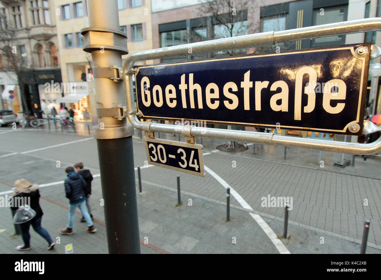 Shops shopping street goethestrasse frankfurt hi-res stock photography ...