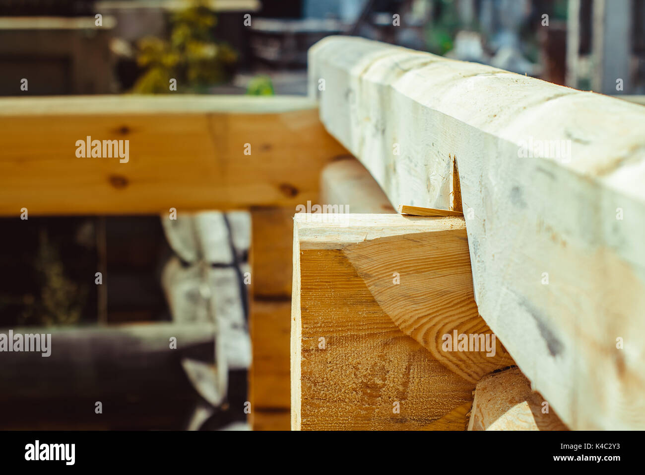 Structure of a wooden house under construction Stock Photo - Alamy