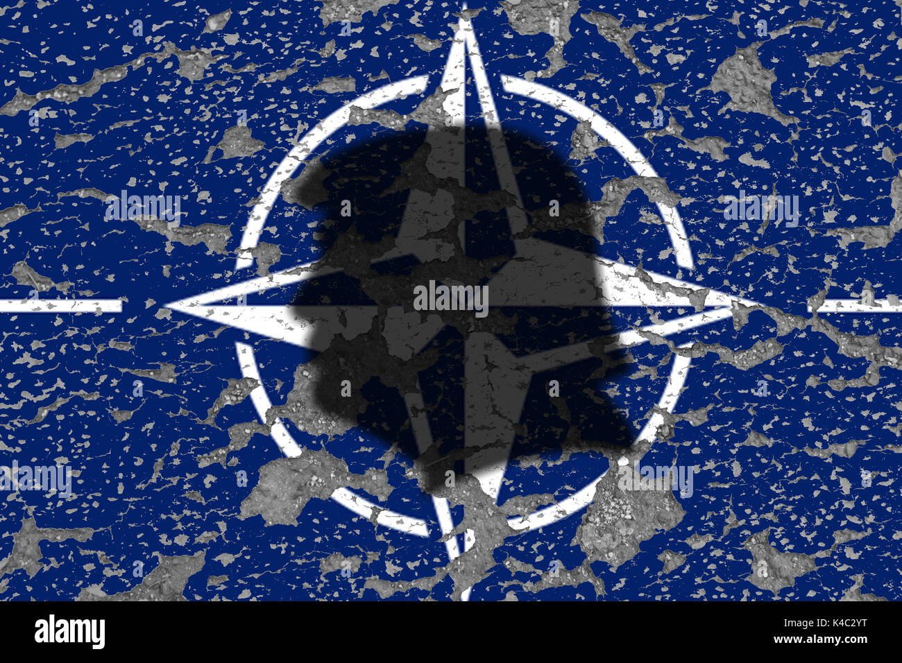 Donald Trump Shadow With Eroding Nato Otan Sign Stock Photo - Alamy