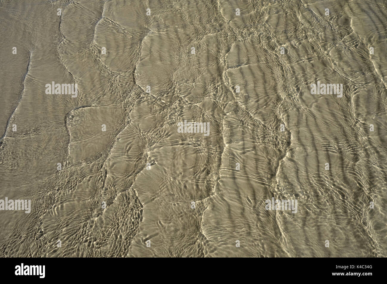 Reflections On Water With Ribbed Sand In The Ground Stock Photo - Alamy