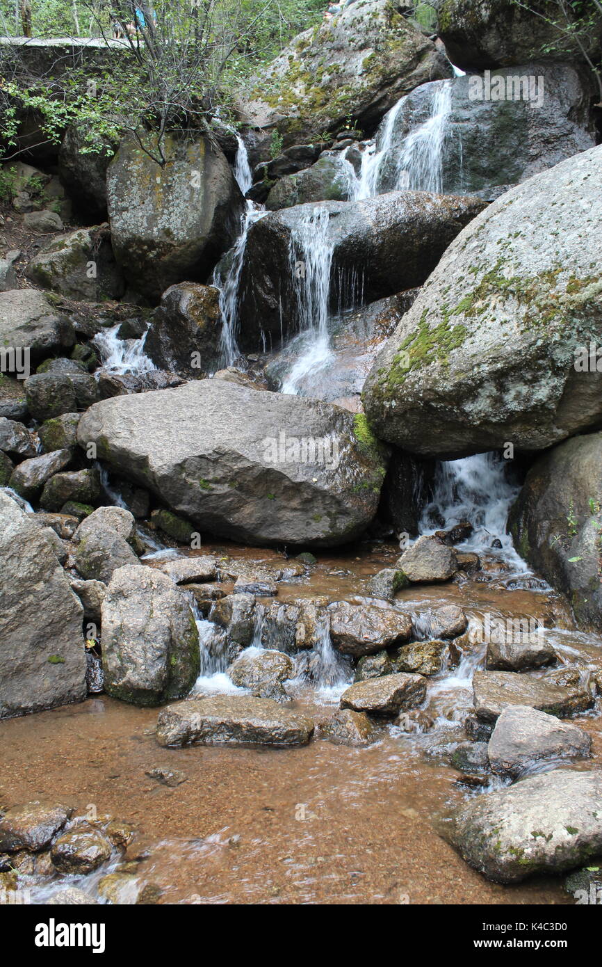 Waterfalls on the Thomas Trail in Green Mountain Falls, Colorado Stock ...