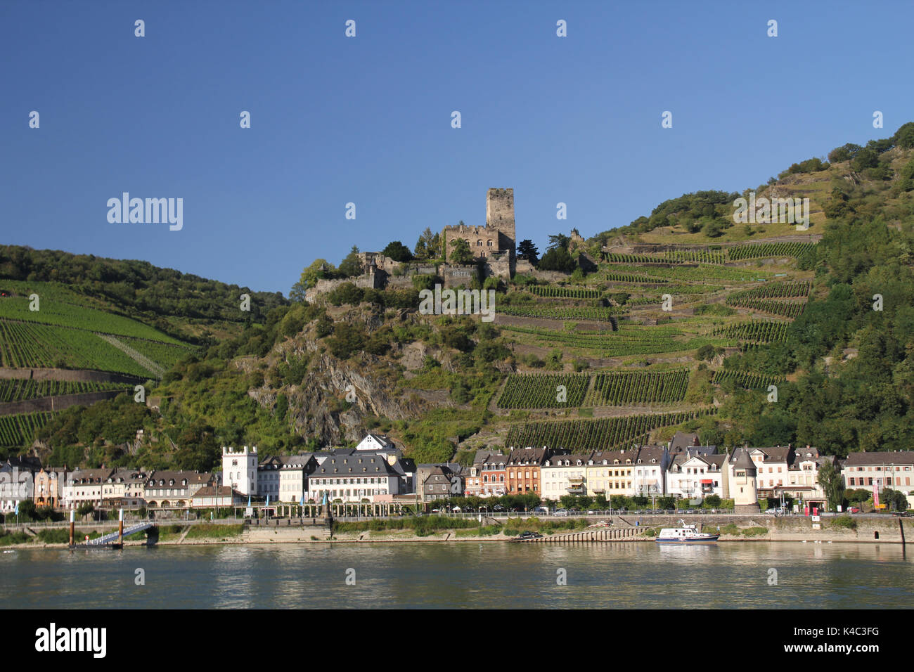 Gutenfels Castle, Also Named Kaub Castle, On A Hill Above River Rhine ...