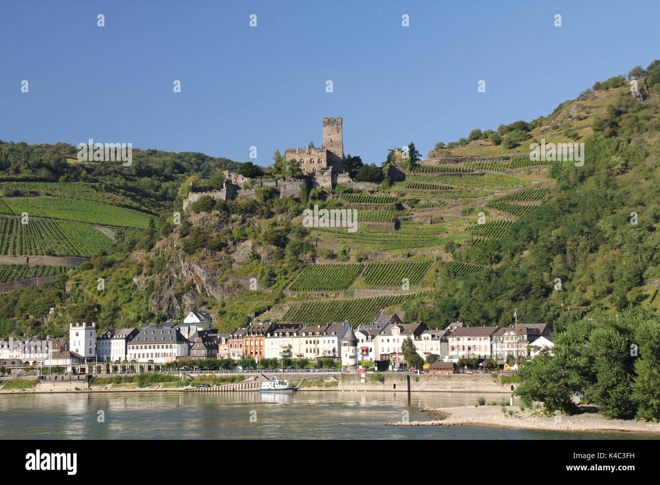 Gutenfels Castle, Also Named Kaub Castle, On A Hill Above River Rhine ...