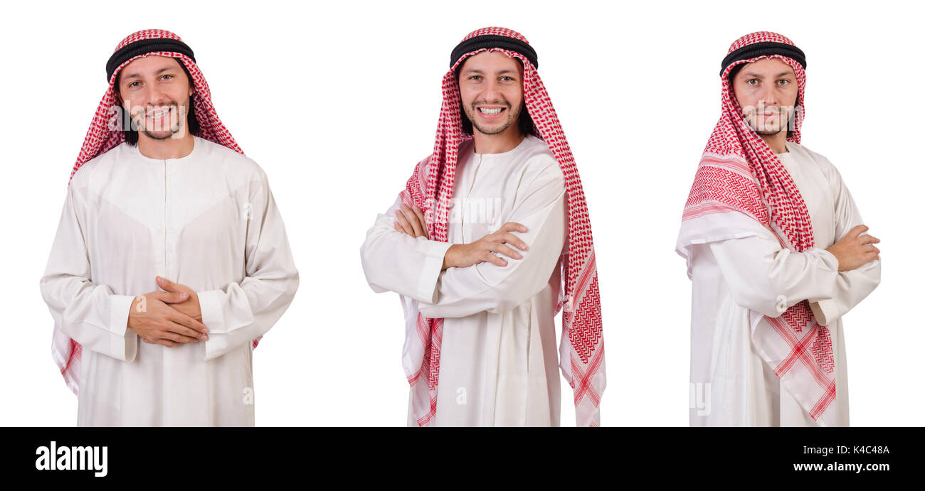 Arab man isolated on white background Stock Photo - Alamy