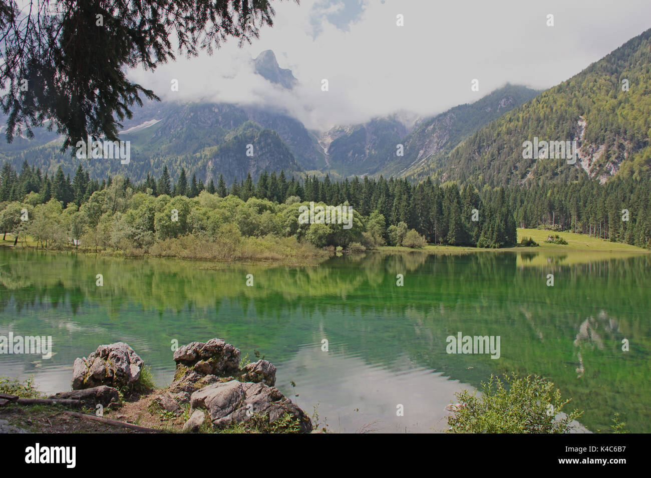 Lago Di Fusine In Italy Stock Photo - Alamy