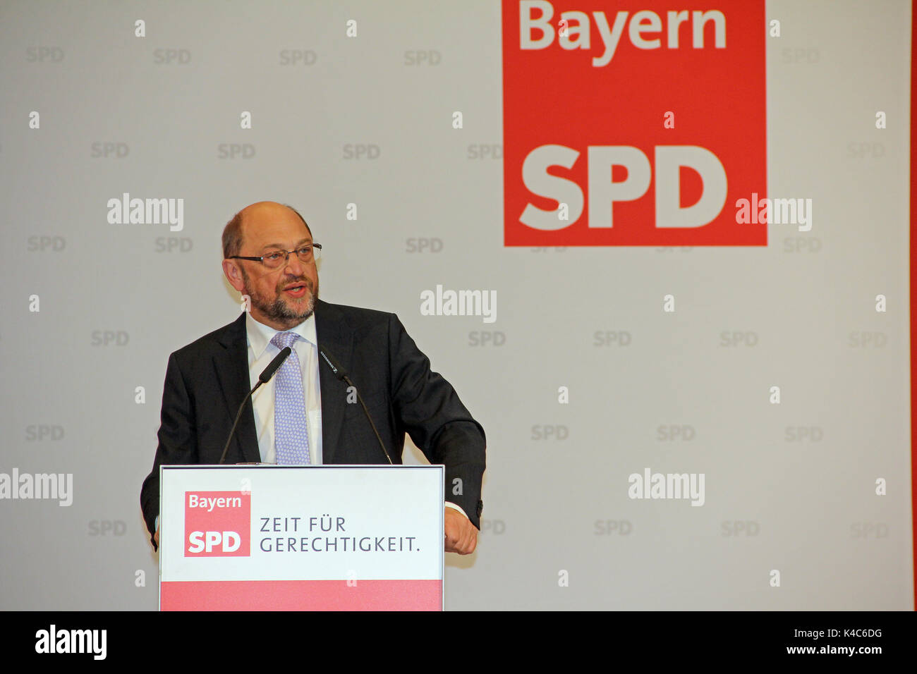 Martin Schulz, Party Chairman Of The Spd, In A Speech Stock Photo - Alamy