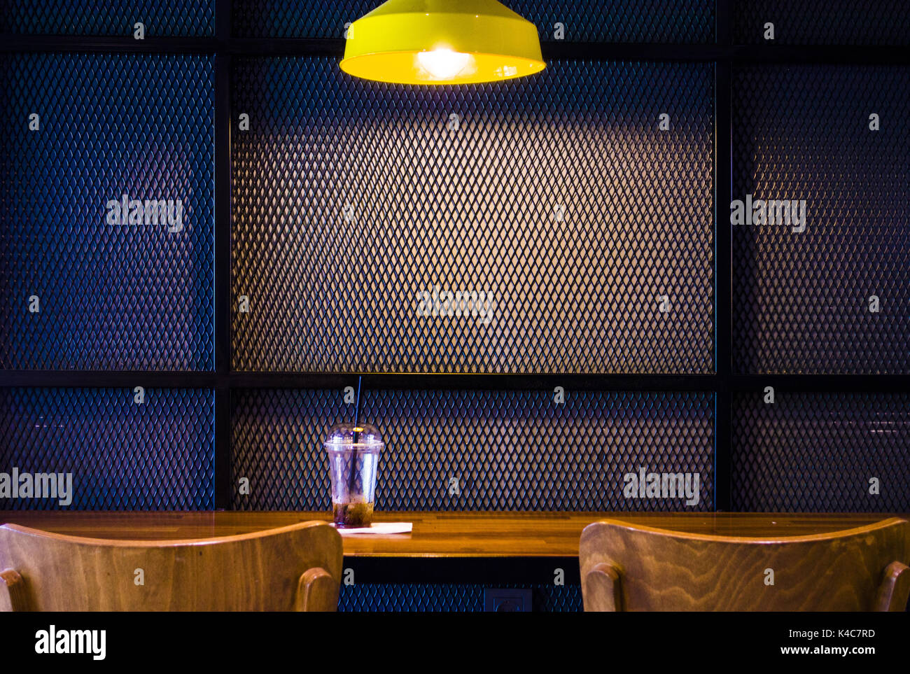 Modern cafe and two chairs Stock Photo - Alamy