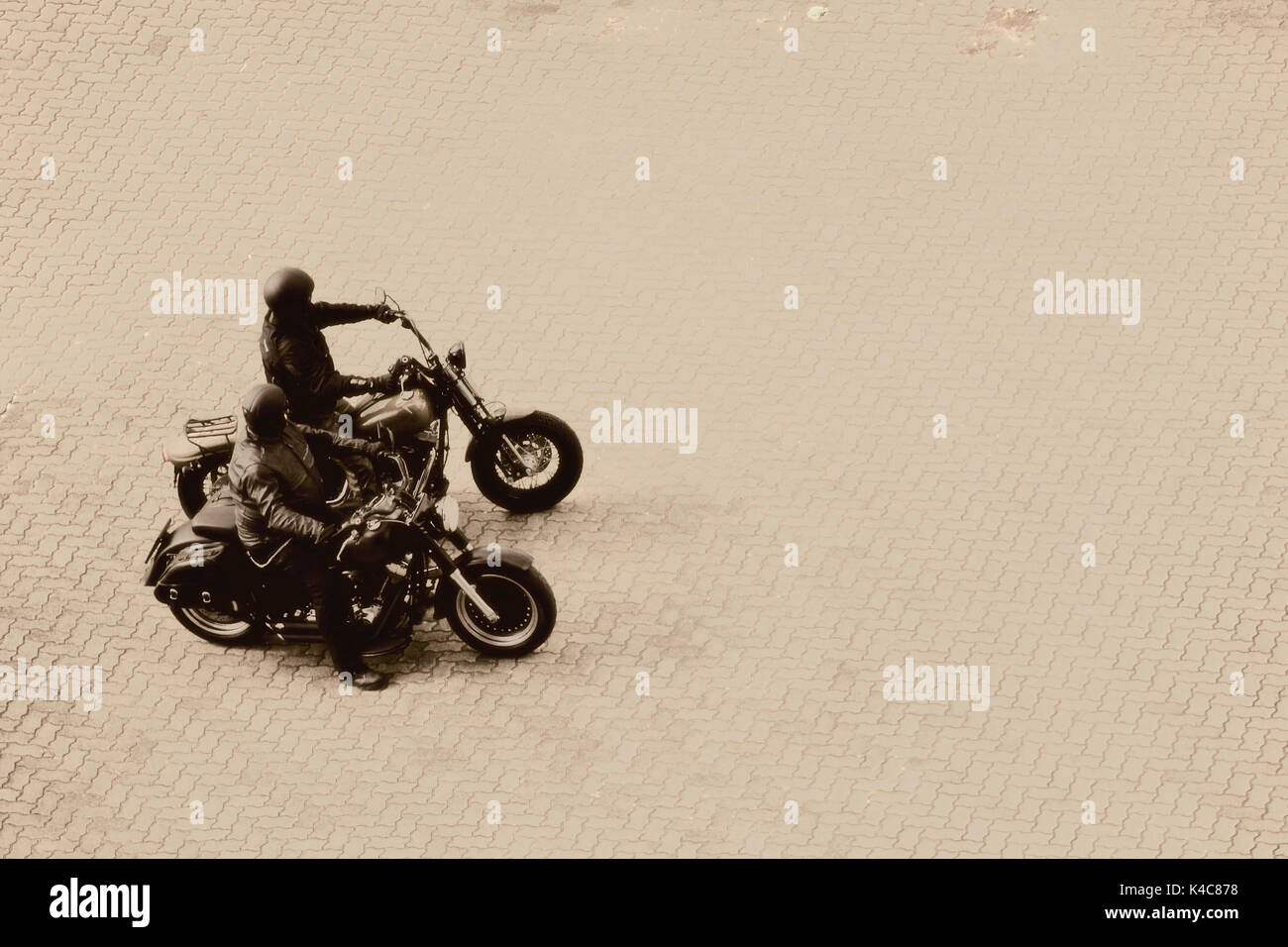 Motorcycles Aerial View Stock Photo - Alamy