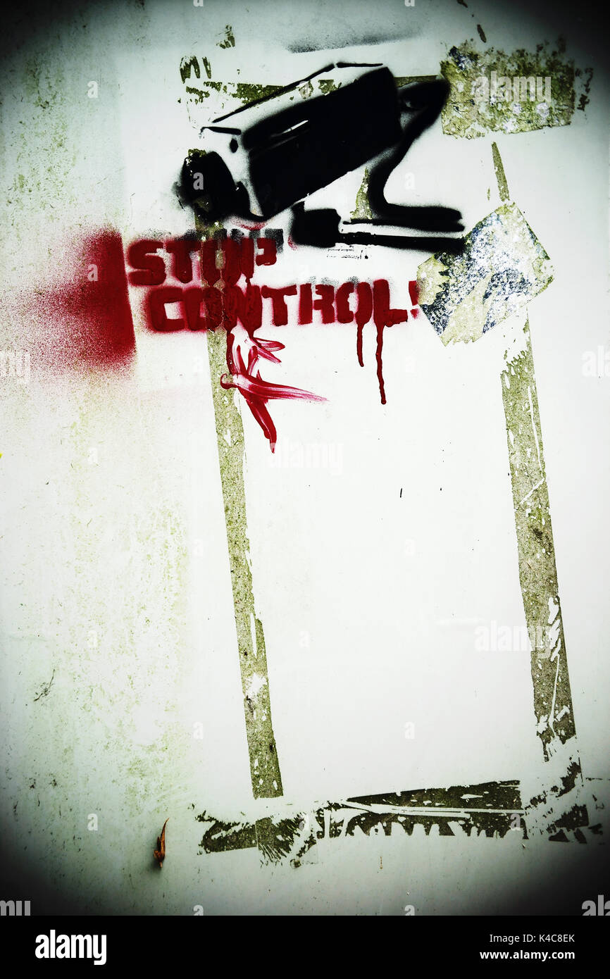 Slogan Stop Control Stock Photo - Alamy