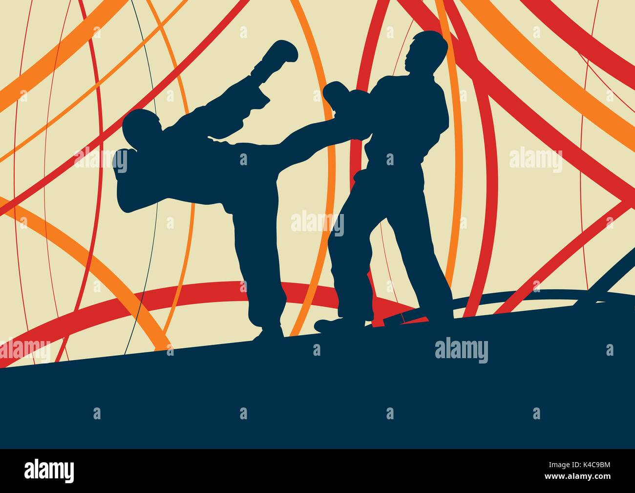Taekwondo fight man vector abstract background Stock Vector Image & Art ...