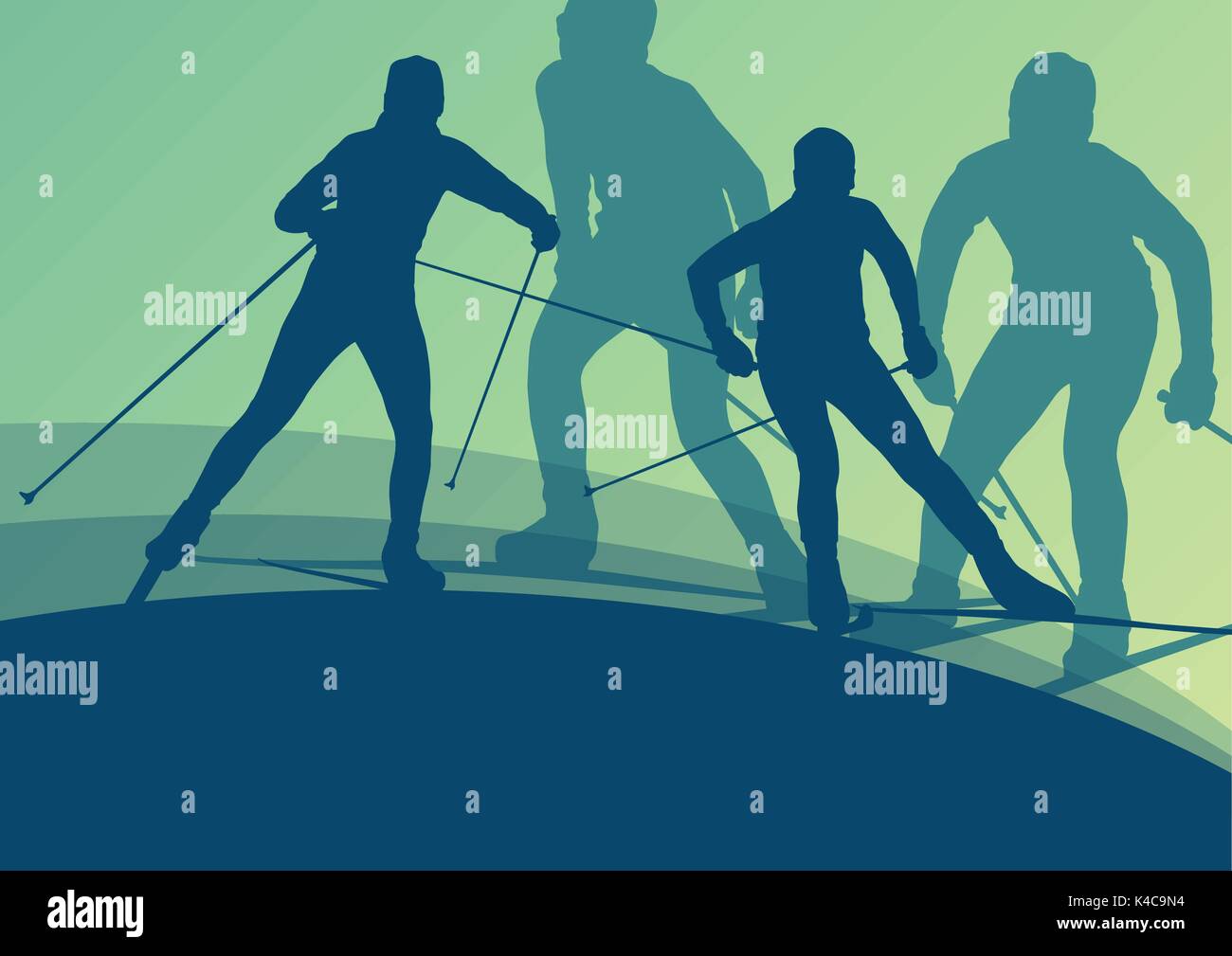 Skiing athlete competition vector abstract background concept Stock ...