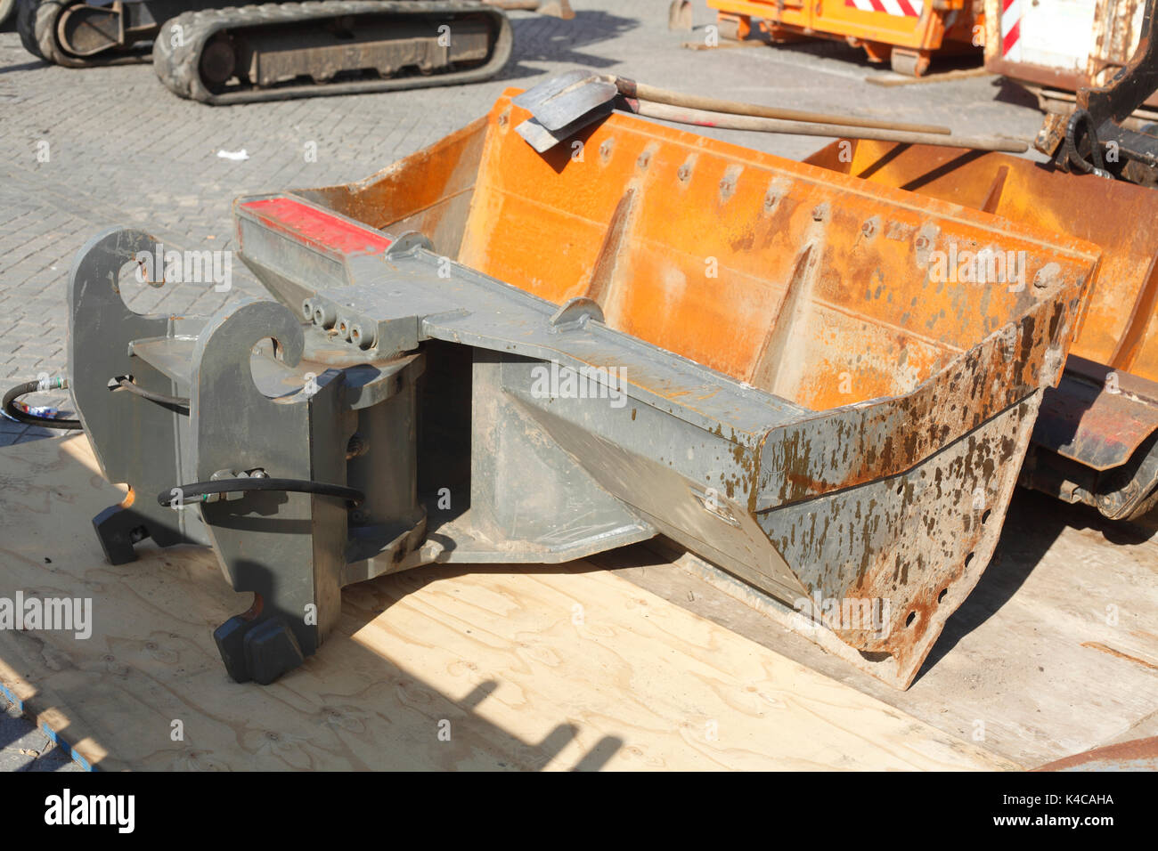 Excavator Bucket on a Construction Site Stock Photo - Alamy