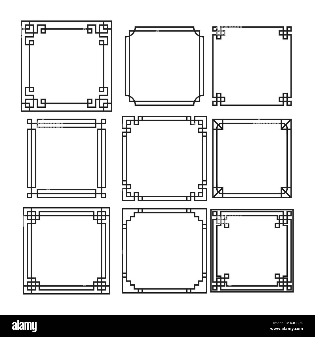 Asian frame ornament, pattern brush ,korean, chinese, japanese vector ...
