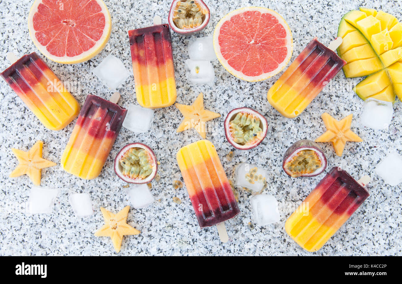 Homemade Frozen Popsicles Stock Photo - Alamy