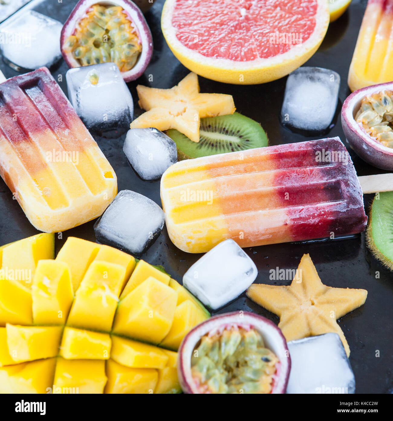 Homemade Frozen Popsicles Stock Photo - Alamy